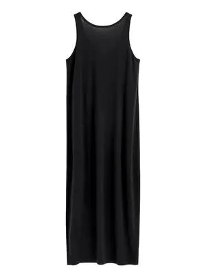 Cos Rounded Merino Wool Maxi Dress - Black