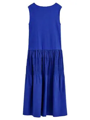 Cos Tiered Gathered Midi Dress - Blue