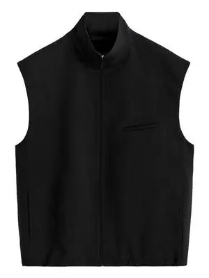 Cos Tailored Wool Vest With Funnel Neck - Black