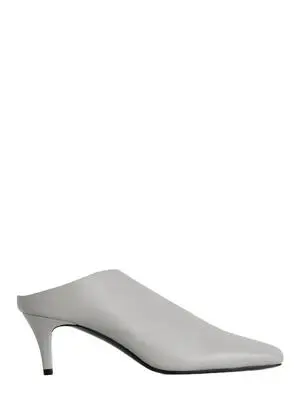 Cos Draped Leather Kitten-heel Mules - Gray