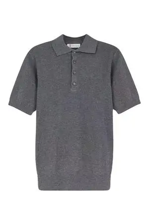 Brunello Cucinelli Cotton Polo Shirt - Grey
