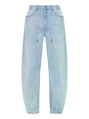 Alexander Wang Crystal-embellished Drawstring Jeans - Blue