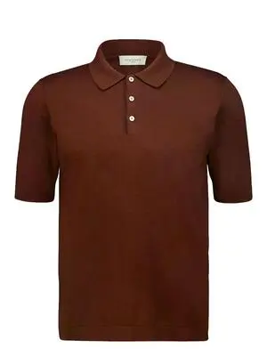 PIACENZA CASHMERE 1733 Short-sleeved Polo Shirt - Brown