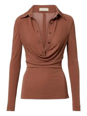 Elie Saab Viscose Jersey Top - Brown