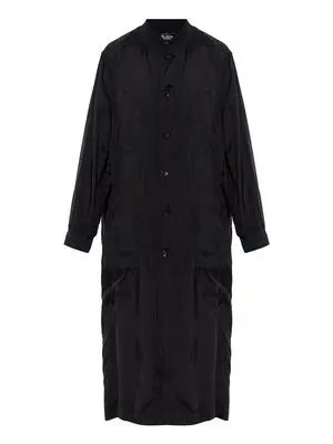 Comme Des Garçons Printed Logo Coat - Black