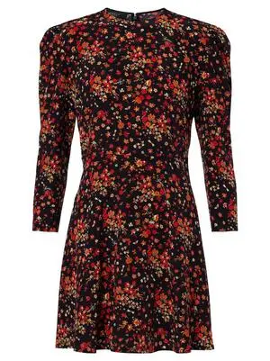 Gucci Floral Silk Mini Dress - Black