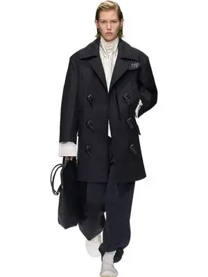 Bottega Veneta Belted Wool Mohair Gabardine Coat - Black