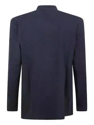 ESCAPISTA Nelson Bib-front Band-collar Shirt - Blue