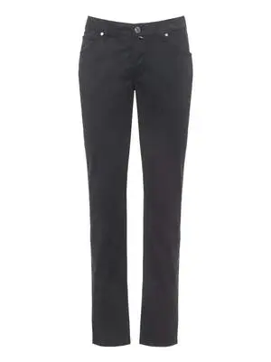 Jacob Cohen Straight Leg Jeans With Logo Patch - Black