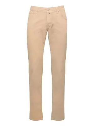 Jacob Cohen Logo-patch Straight-leg Trousers - Neutrals