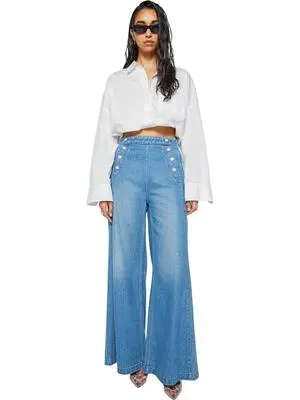 MOTHER MOTHER "Snacks! The Sugar Cone Sailor Sneak Secret Ingredient" High-Waisted Wide-Leg Jeans