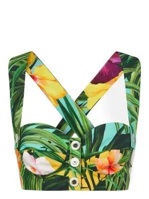 Dolce & Gabbana Floral Cotton Crop Top - Multicoloured