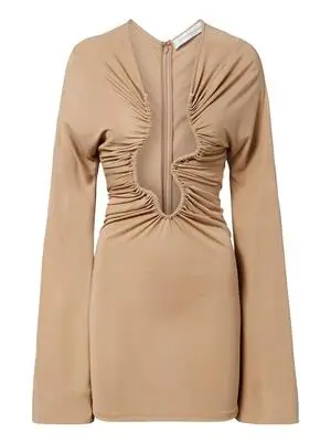 Christopher Esber Salacia Ruched Minidress - Beige