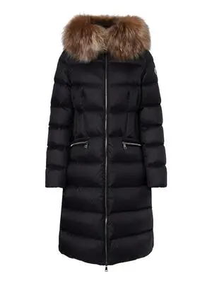 Moncler Boedic Shearling-trimmed Down Coat - Black