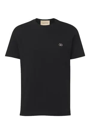 Valentino Garavani Vlogo Cotton Jersey T-shirt - Black