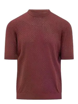 FILIPPO DE LAURENTIIS Checkerboard Knit Sweater - Red