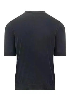 FILIPPO DE LAURENTIIS Short-sleeve Silk Sweater - Blue