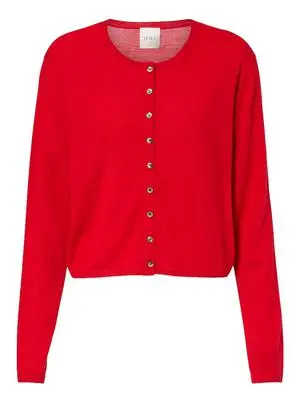 LESET Merino Wool Cardigan - Red