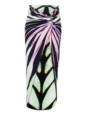 Roberto Cavalli Gathered Printed Midi Skirt - Multicoloured