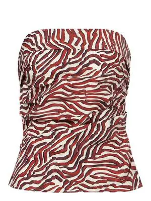 Proenza Schouler Maisy Printed Cotton-blend Tube Top - Red
