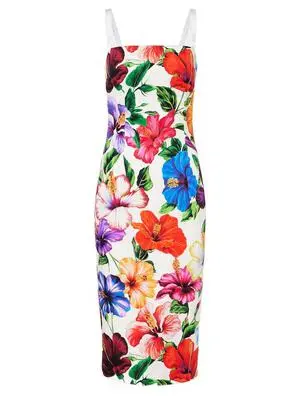 Dolce & Gabbana Floral Print Silk Midi Dress - Multicoloured