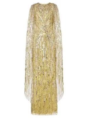 Jenny Packham Jenny Packham Elio Embellished Gown Yellow