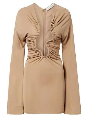 Christopher Esber Salacia Ruched Minidress - Beige