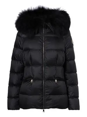 Moncler Boed Down Jacket With Shearling Trim - Black