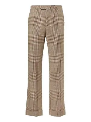 Valentino Garavani Virgin Wool Plaid Tailored Trousers - Beige