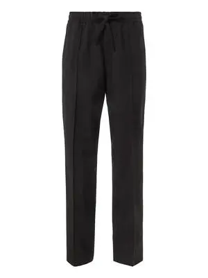 Valentino Garavani Valentino Virgin Wool Straight Leg Trousers Black
