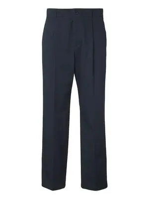 Valentino Garavani Cotton Straight Leg Trousers - Blue