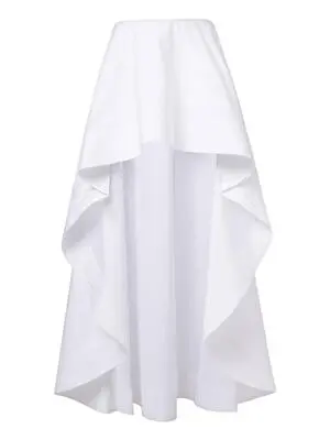 Stella McCartney Asymmetric Ruffled Cotton Poplin Miniskirt - White