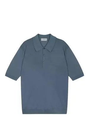John Smedley Isis Short-sleeve Polo Shirt Blue