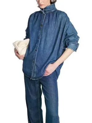 IRO PARIS Gathered Denim Shirt - Blue