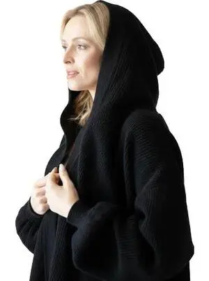 LAS LOUNGEWEAR The California Knit Long Duster - Black