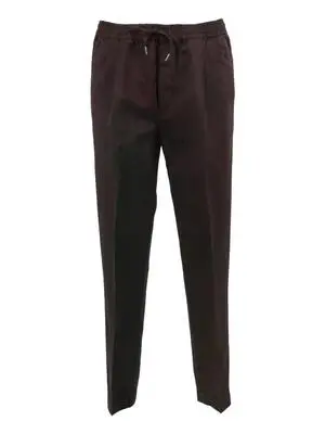BRIGLIA 1949 Tapered-leg Trousers With Drawstring Waistband - Brown