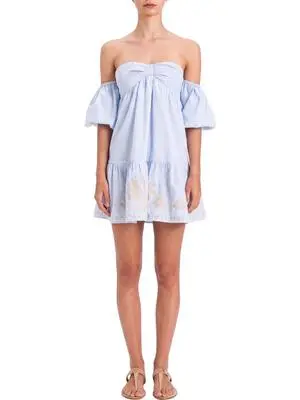 TWINSET Actitude Twinset Off-the-Shoulder Embroidered Mini Dress