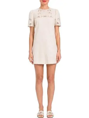 TWINSET Embroidered Lace Dress - Pearl