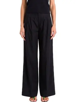 TWINSET Cotton Wide-leg Trousers - Black