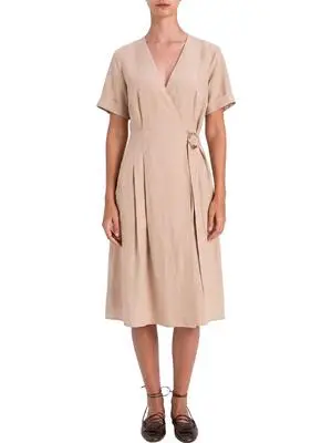 TWINSET Wrap Midi Dress With Belt Detail - Rope