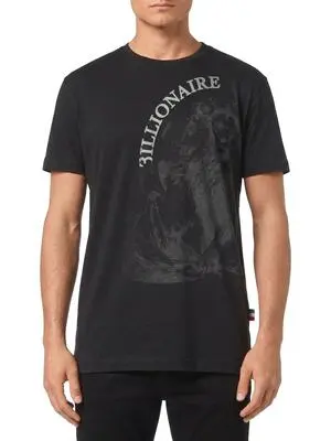 BILLIONAIRE Cotton T-shirt With Lion Print - Black