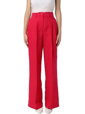 TWINSET Linen Blend Classic Trousers - Fuchsia