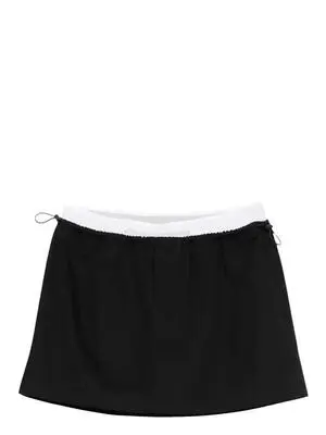Alexander Wang Midrise Logo Elastic Mini Skirt - Black