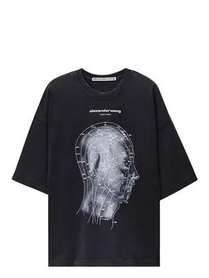 Alexander Wang Eastern Medicine Graphic Short Sleeve Tee - Washed Black