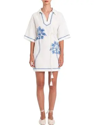 TWINSET U & B Embroidered Shirt Dress - Cream