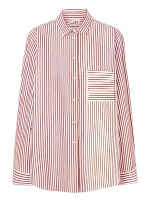 LIDO Striped Oversized Shirt - Red