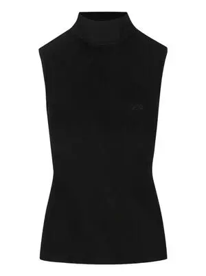 Loewe Embroidered High-neck Top - Black