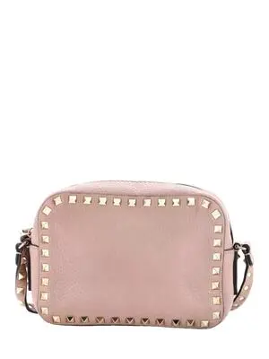 Valentino Garavani Rockstud Camera Leather Crossbody Bag - Neutrals