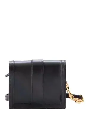 Versace Greca Goddess Wallet On Chain Leather Mini Crossbody Bag - Black
