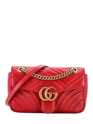 Gucci Matelassé Leather Shoulder Bag - Red